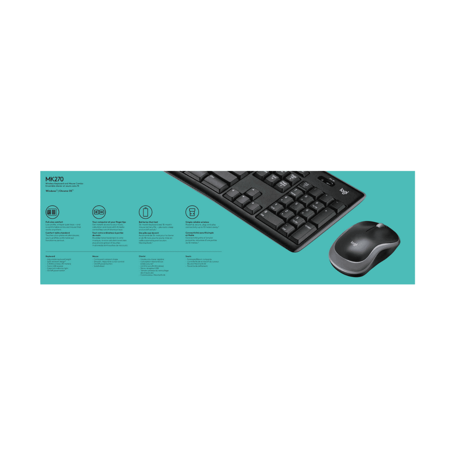 Combo Teclado y Mouse Logitech Mk270 Inalambrico - Cambio Systems