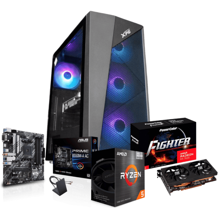 CPU Power Group R56162B76X: Ryzen 5 5600X + RX 7600 8Gb+ 16GB+ 512 SSd ...